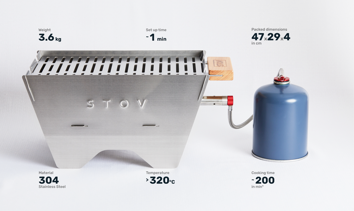 STOV EXTREMELY PORTABLE AND COMPACT GAS BBQ – STOV - Extremely Portable BBQ